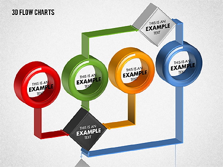 3d Flow Charts With Circles For Presentations In Powerpoint And Keynote
