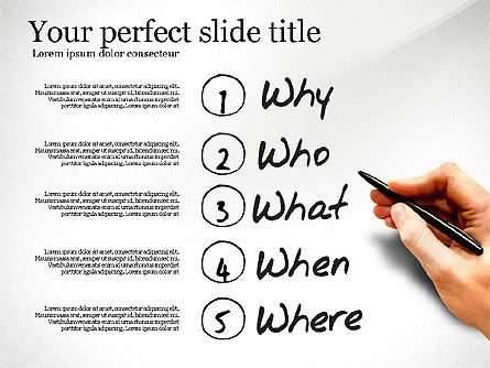 Five Ws Presentation Concept for Presentations in PowerPoint and ...