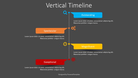 Vertical Timeline with Paper Stickers for Presentations in PowerPoint ...