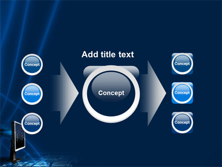 Dark Blue Monitor Presentation Template for PowerPoint and Keynote ...